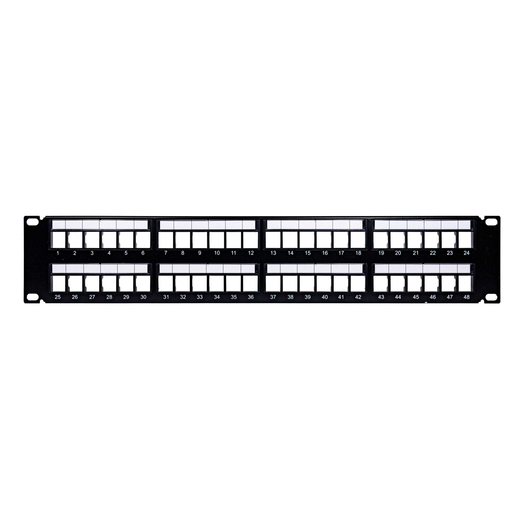 2U Blank 48 Port Keystone Patch Panel - 48-Port blank Keystone Patch ...