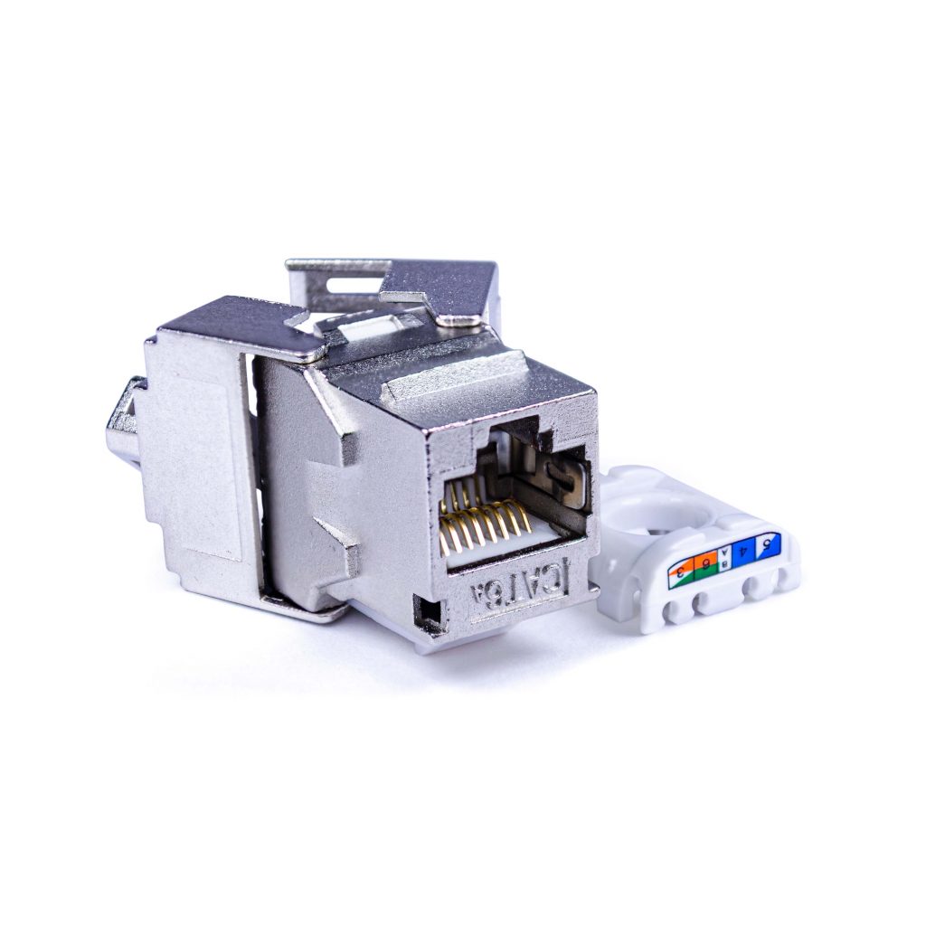 Cat-6A Tool-Free Shielded Snap-In Keystone - Cat-6A Shielded (Silver ...