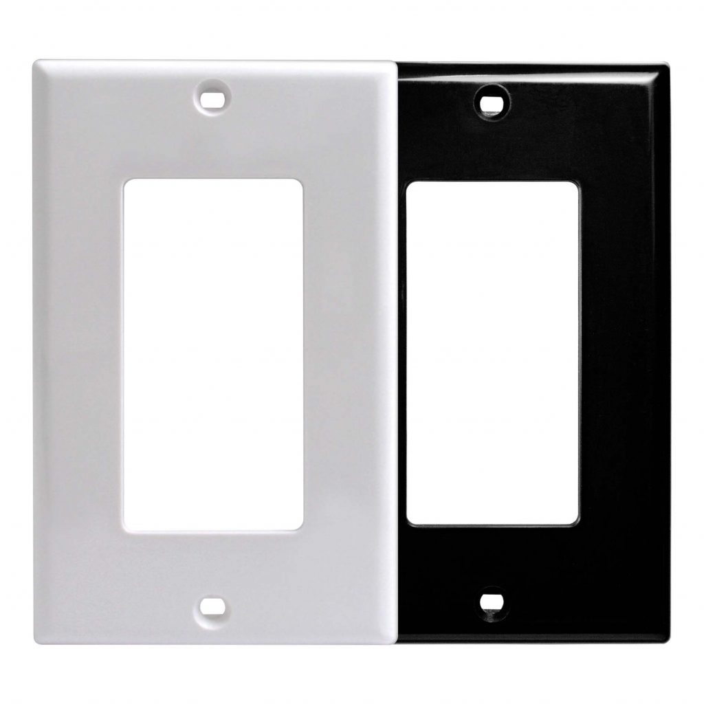 1 Gang Decora Style Wall Plate - Crisp white/black finish Plate (1 ...