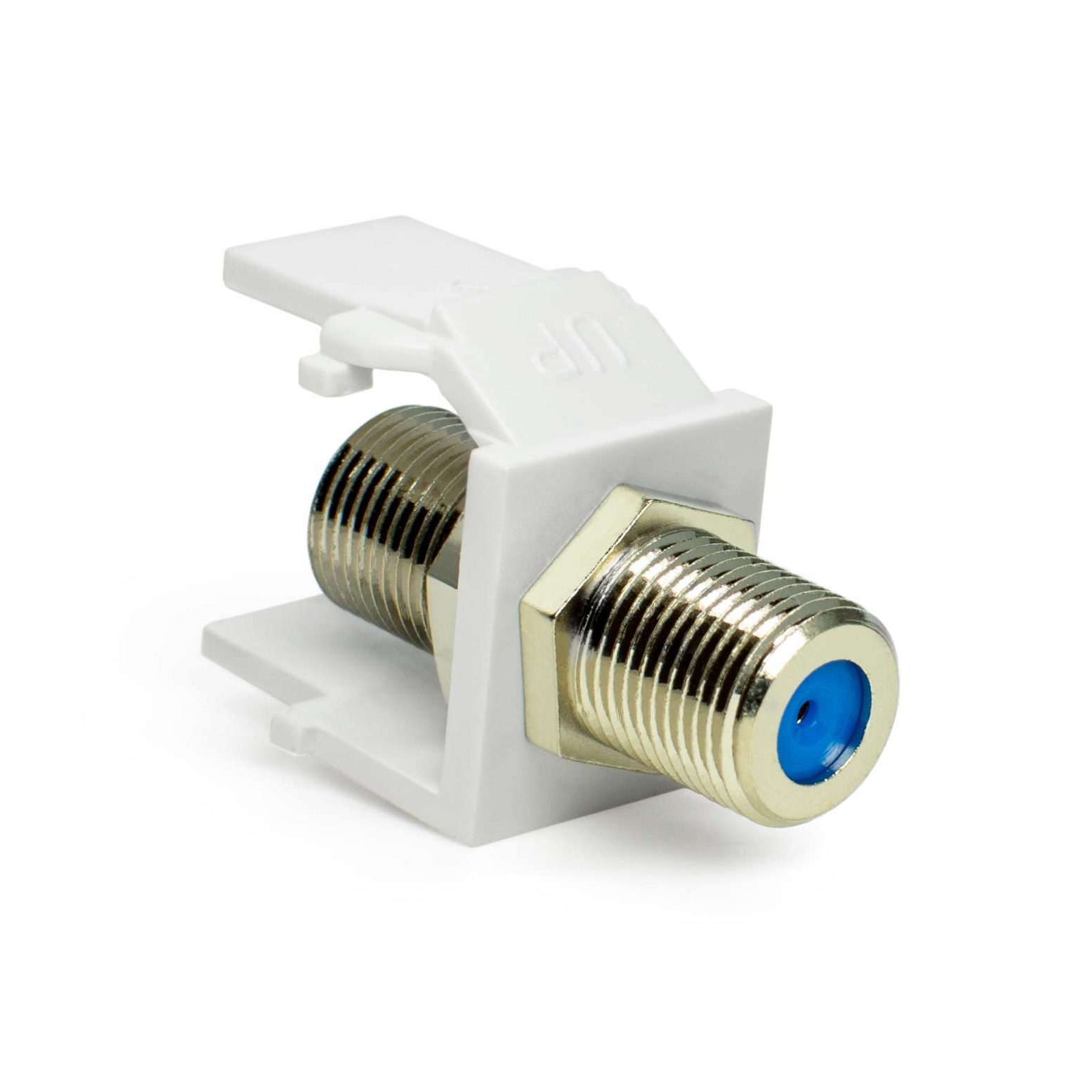 F81 3GHz Connector Keystone - Feed-through design Silver connector with ...