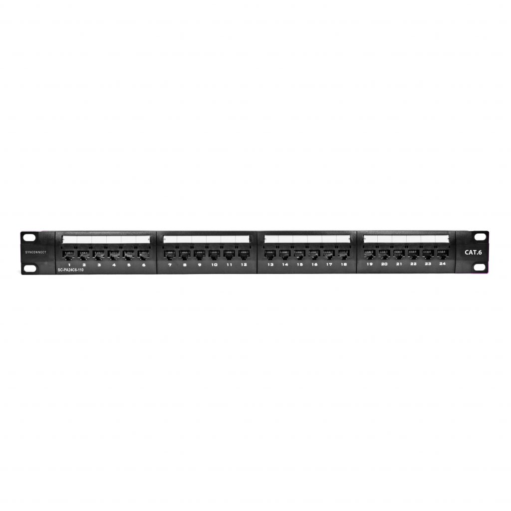 Cat6 24 Port Patch Panel 110 Style - Ports clearly numbered both on the ...