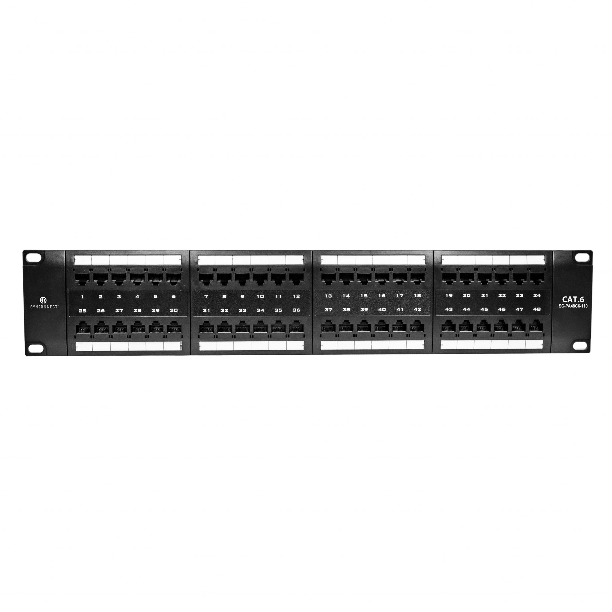 Cat6 48 Port Patch Panel 110 Style - Ports clearly numbered both on the ...