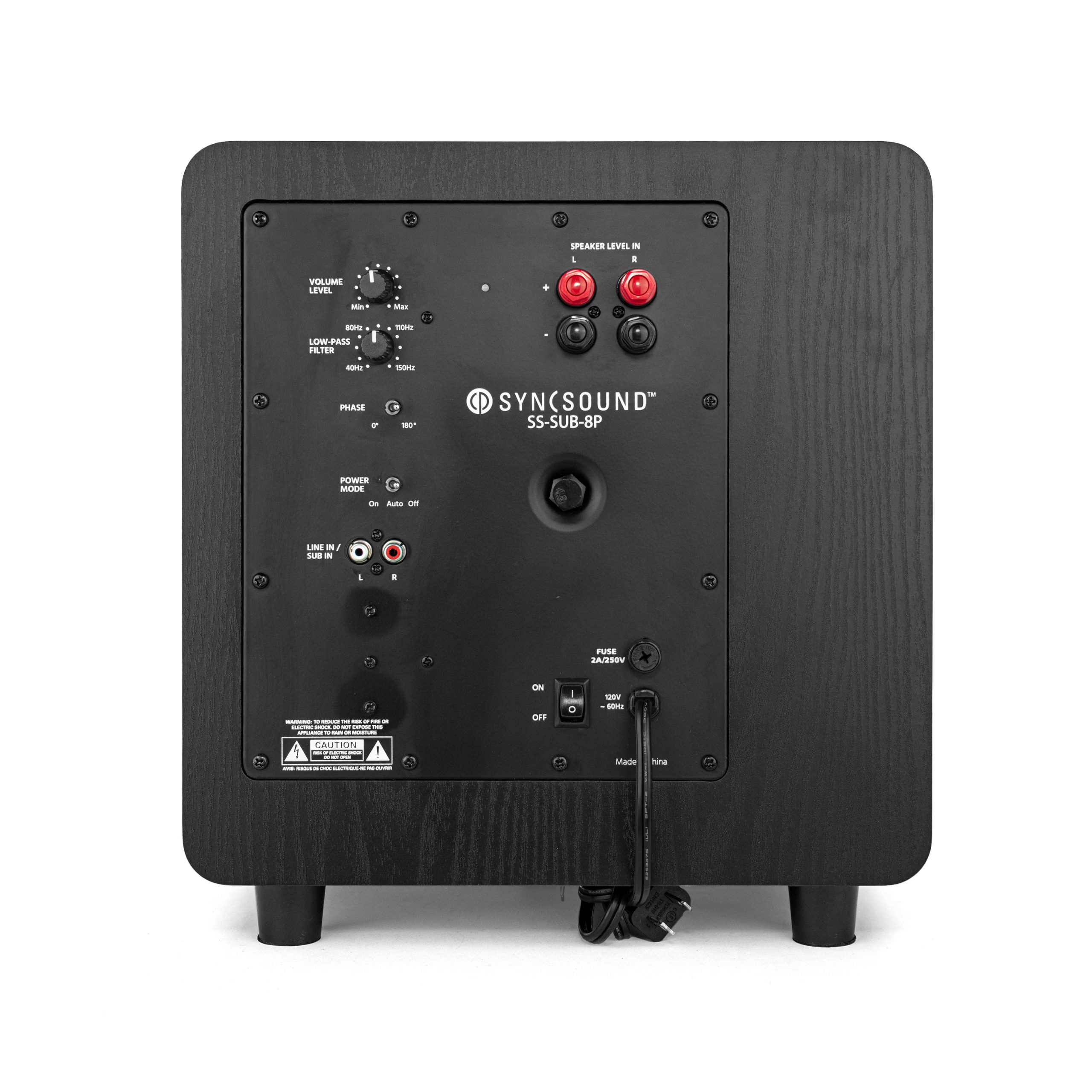 8″ High Performance Powered Subwoofer - Drivers: 8" reinforced 45Hz ...