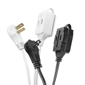 2-Prong Plug Indoor Extension Cords - Polarized 2-prong plug 3-outlet ...